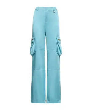 Blumarine Satin Wide Leg Cargo Pants