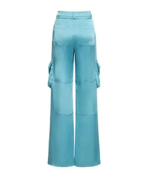 Blumarine Satin Wide Leg Cargo Pants