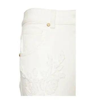 Blumarine Embroidered Low Waist Flare Jeans