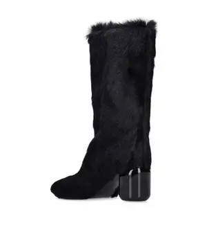 JIL SANDER Long Hair Ankle Boots