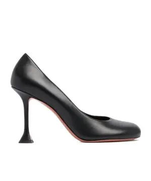 Amina Muaddi Round Toe High Heel Pumps - Black