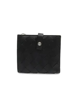 Bottega Veneta Woven Zipper Wallet - Black