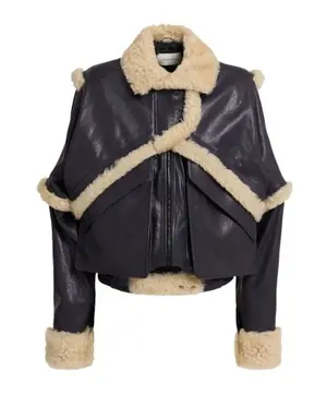 Magda Butrym Leather Shearling Jacket