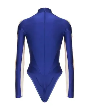 MUGLER Sheer Paneled Jersey One-piece Suit
