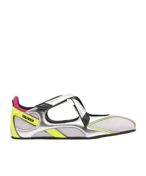 Attico Ballerina Flats With Hook And Loop Straps - White