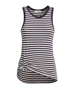 Rabanne Striped Jersey Tank Top With Ring Detail
