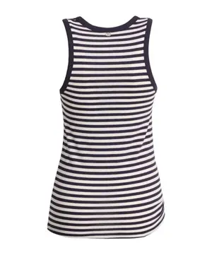 Rabanne Striped Jersey Tank Top With Ring Detail