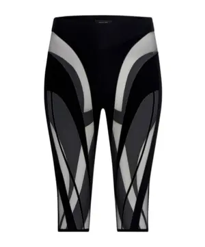 MUGLER Eco Sport Spiral Mesh Bike Shorts - Black