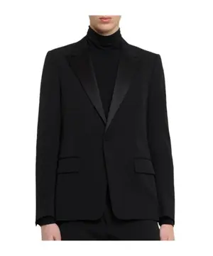 LANVIN Wool Tuxedo Jacket With Notch Lapel - Black