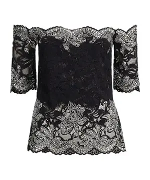 Rabanne Lace Embellished Off-the-shoulder Top
