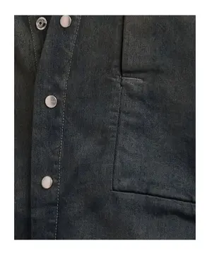 Rick Owens Larry Fogpocket Cotton Denim Shirt - Black