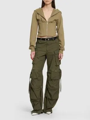 DION LEE Cotton Jersey Corset Hoodie