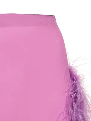 Giuseppe Di Morabito Viscose Midi Skirt With Feather Trim