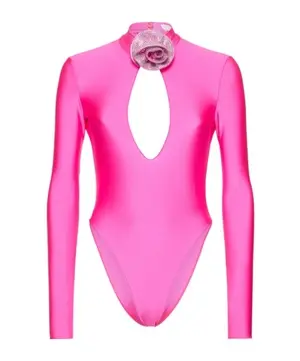 Giuseppe Di Morabito Floral Embellished High Neck Bodysuit