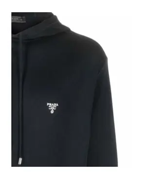 Prada Logo Detail Hooded Sweater