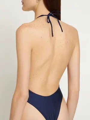 Alessandra Rich Embellished Halterneck One-piece Swimsuit