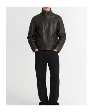 THE ROW Akia Leather Bomber Jacket