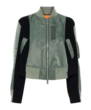 Sacai Panelled Bomber Jacket - Black