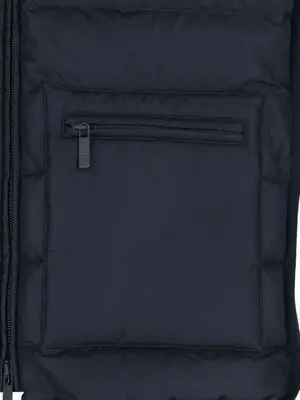 Thom Browne Zipped Down Gilet With Sporty Stripes - Navy Blue