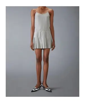 Thom Browne Striped Pleated Mini Dress