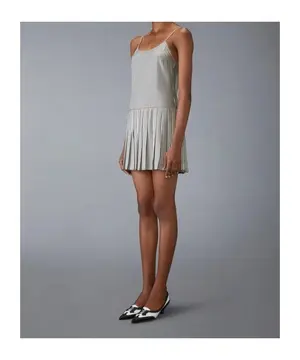Thom Browne Striped Pleated Mini Dress