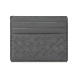 Bottega Veneta Woven Card Holder - Gray