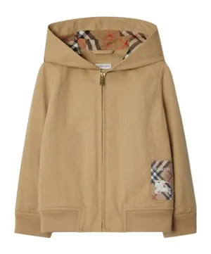 Burberry Equestrian Knight Zip-up Hooded Jacket - Sand