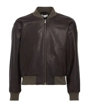 THE ROW Leather Bomber Jacket