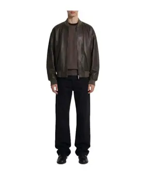 THE ROW Leather Bomber Jacket