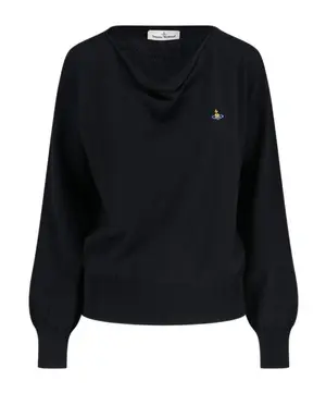 VIVIENNE WESTWOOD Logo Embroidered Boat Neck Jumper