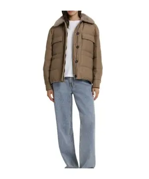 Brunello Cucinelli Padded Jacket With Fur Collar