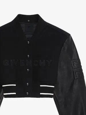 Givenchy Cropped Bomber Jacket With Logo Detail