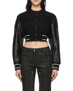Givenchy Cropped Bomber Jacket With Logo Detail