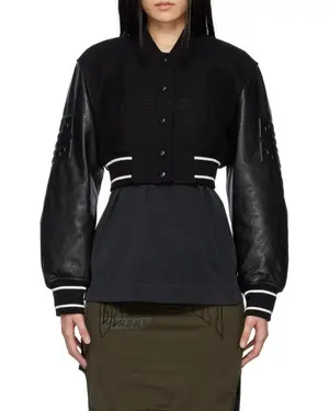 Givenchy Cropped Bomber Jacket With Logo Detail