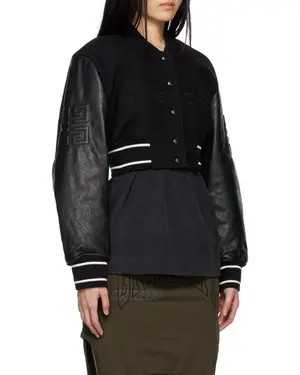Givenchy Cropped Bomber Jacket With Logo Detail