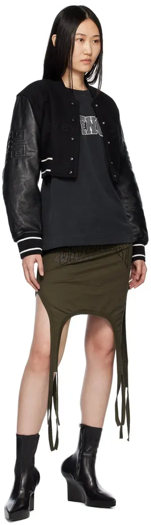Givenchy Cropped Bomber Jacket With Logo Detail