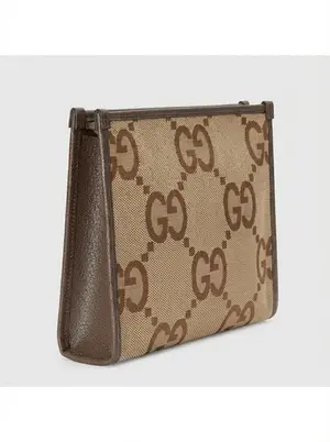 Gucci Jumbo Gg Pouch - Brown