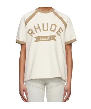 Rhude Round Neck Short Sleeve T-shirt With Logo Print