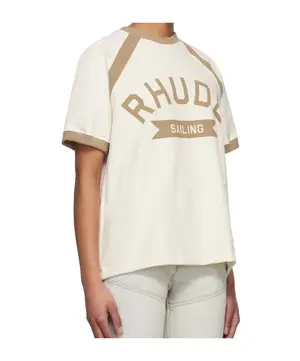 Rhude Round Neck Short Sleeve T-shirt With Logo Print