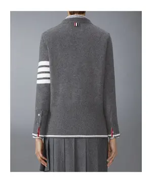 Thom Browne Long-sleeved Crewneck Jumper With Signature Striping