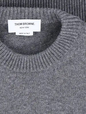 Thom Browne Long-sleeved Crewneck Jumper With Signature Striping