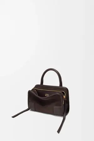 Loewe Amazona 180 Suede Top Handle Bag - Dark Chestnut