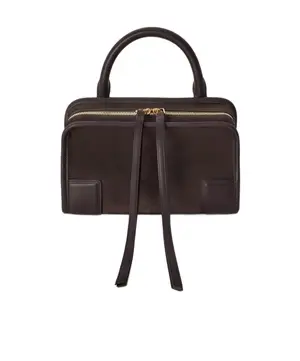 Loewe Amazona 180 Suede Top Handle Bag - Deep Chestnut