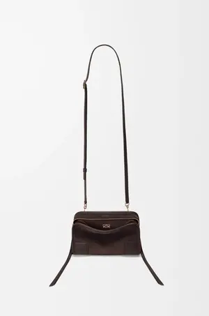 Loewe Amazona 180 Suede Top Handle Bag - Deep Chestnut