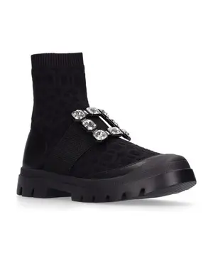 ROGER VIVIER Embellished Sock Boots