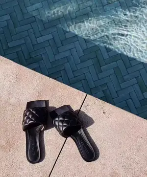 Bottega Veneta Matelassé Flat Sandals