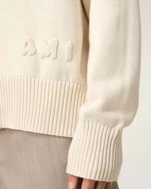 Ami Logo Embroidered V-neck Cardigan