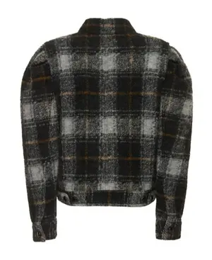 Isabel Marant Étoile Plaid Wool-blend Casual Jacket With Buttoned Cuffs