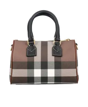 Burberry Checked Zipped Mini Tote Bag - Black