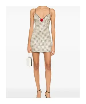 Oseree Lumire Rose Pois Mini Dress